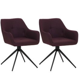 MCW ESSZIMMERSTUHL Schwarz, Bordeaux 2er-Set