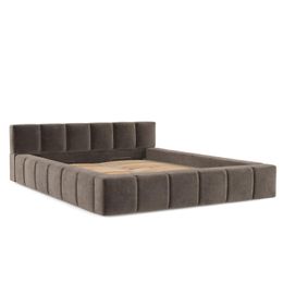POLSTERBETT Milos mit Stauraum 160/200 cm Braun im Terra NW Stoff