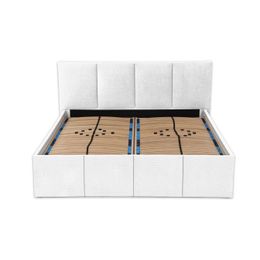 Halmon Schlafkomfort Betten POLSTERBETT Dalas Wei&szlig; 180 x 200 x 40 cm Stauraum Mit hochwertiger Matratze H2 (bis 100 kg) und Lattenrost