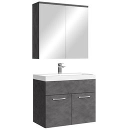 Badplaats BADM&Ouml;BEL-SET Montreal 3 Teile Dunkel Grau - 60 x 35 x 51 cm