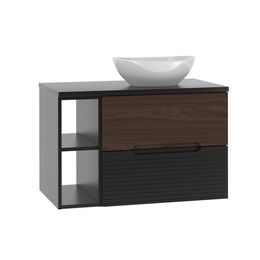 WASCHTISCH 80.6cm Sylla Schwarz und Holz