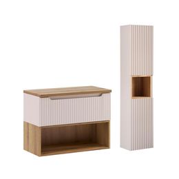 WASCHTISCHUNTERSCHRANK 80.4cm Riva 2er-Set Kaschmir