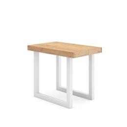 KONSOLENTISCH ausziehbar 58 bis 262cm, f&uuml;r 12 G&auml;ste, eiche wei&szlig;, 90/58/73cm