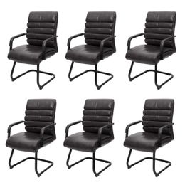 MCW KONFERENZSTUHL Schwarz 6er-Set