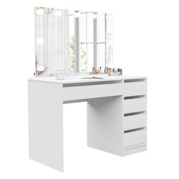 SCHMINKTISCH Bella Wei&szlig; 110 cm mit Spiegel und LED Beleuchtung