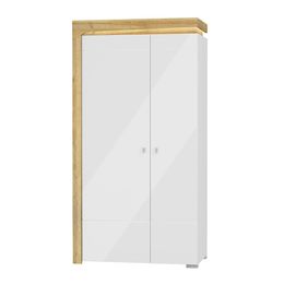 SCHRANK 2 T&uuml;ren Teo Wei&szlig; und Holz