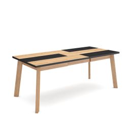 ESSTISCH f&uuml;r 10 G&auml;ste, eiche, schwarz, 194/90/75cm