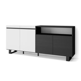 SIDEBOARD wei&szlig; und schwarz, 200/35/87cm
