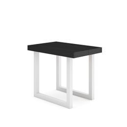 KONSOLENTISCH ausziehbar 58 bis 160cm, f&uuml;r 8 G&auml;ste, wei&szlig; schwarz, 90/58/73cm