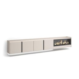 LOWBOARD, Beige, 315/35/50cm, Kamin mit Feuereffekt XXL