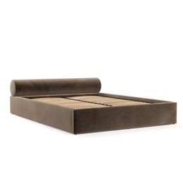 POLSTERBETT Solvo mit Stauraum 200/200 cm Braun im Paros Stoff
