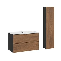 BADM&Ouml;BEL 80cm Elena 2er-Set Holz und Schwarz