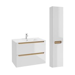 BADM&Ouml;BEL 80cm Livia 2er-Set Wei&szlig;