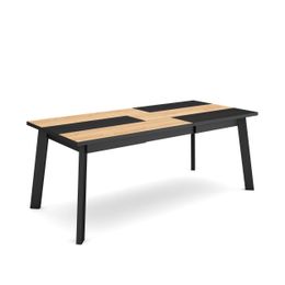 ESSTISCH f&uuml;r 10 G&auml;ste, eiche, schwarz, 194/90/75cm