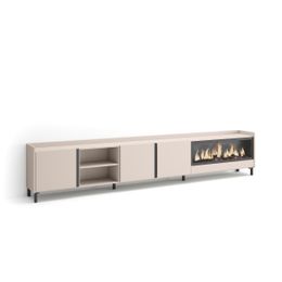 LOWBOARD, Beige, 315/35/61cm, Kamin mit Feuereffekt XXL