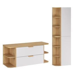 WASCHTISCHUNTERSCHRANK 120.4cm Oria 2er-Set Wei&szlig;