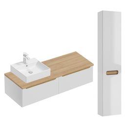 BADM&Ouml;BEL 120cm Livia 2er-Set Wei&szlig;