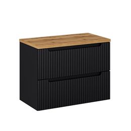WASCHTISCHUNTERSCHRANK 80.4cm Riva Schwarz und Holz