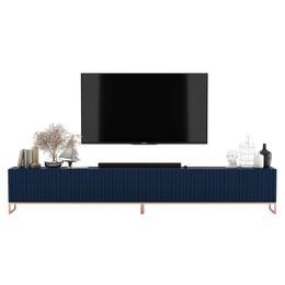 TV-LOWBOARD 2-er Set Elpis Marineblau mit Metallrahmen 150 cm