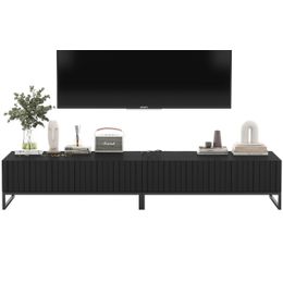 TV-LOWBOARD 2-er Set Elpis Schwarz Matt Glamour 110 cm