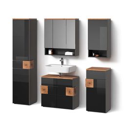 BADM&Ouml;BEL-SET Tanaro Anthrazit 5 Teile