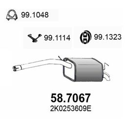 Asso Endschalld&auml;mpfer 587067 f&uuml;r VW