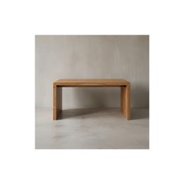 KADIMA DESIGN Schreibtisch TEKO: Massivholz Sheesham, 140x80 cm, Stauraum, abgerundete Ecken, stabil.