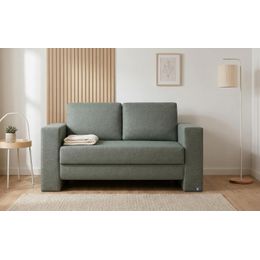 BRUNO Schlafsofa 120cm in Forest Green | stabiles Massivholz & Boxspringkomfort