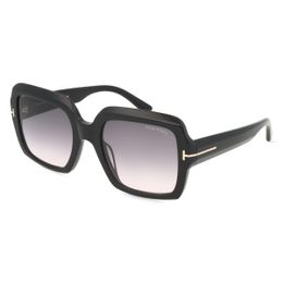 Tom Ford FT1082 KAYA | Damen-Sonnenbrille | Fassung: Vollrand, Quadratisch, Acetat, Schwarz Gl&auml;nzend | Glasfarbe: Grau Verlaufend