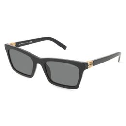 Miu Miu MUA05S | Damen-Sonnenbrille | Fassung: Vollrand, Eckig, Acetat, Schwarz | Glasfarbe: Grau