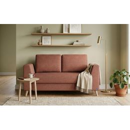 BRUNO Schlafsofa 120cm in Hazelnut | stabiles Massivholz & Boxspringkomfort