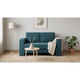 BRUNO Schlafsofa 120cm in Petrol | stabiles Massivholz & Boxspringkomfort