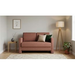 BRUNO Schlafsofa 120cm in Hazelnut | stabiles Massivholz & Boxspringkomfort