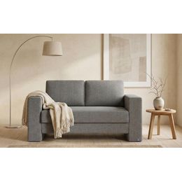 BRUNO Schlafsofa 120cm in Dunkelgrau | stabiles Massivholz & Boxspringkomfort