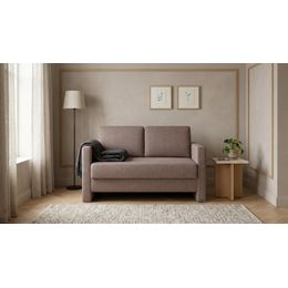 BRUNO Schlafsofa 120cm in Braun | stabiles Massivholz & Boxspringkomfort
