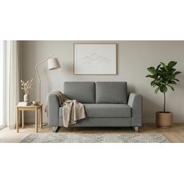 BRUNO Schlafsofa 120cm in Dunkelgrau | stabiles Massivholz & Boxspringkomfort