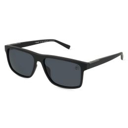 Timberland TB00006 | Unisex-Sonnenbrille | Fassung: Vollrand, Quadratisch, Kunststoff, Schwarz Matt | Glasfarbe: Grau