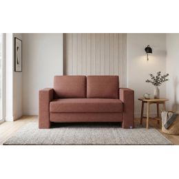 BRUNO Schlafsofa 120cm in Hazelnut | stabiles Massivholz & Boxspringkomfort
