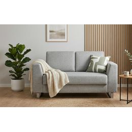 BRUNO Schlafsofa 120cm in Silver Grey | stabiles Massivholz & Boxspringkomfort
