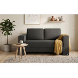 BRUNO Schlafsofa 120cm in Schwarz | stabiles Massivholz & Boxspringkomfort