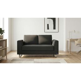 BRUNO Schlafsofa 120cm in Schwarz | stabiles Massivholz & Boxspringkomfort