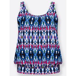 feel good Damen Tankini-Oberteil, marine-bedruckt, Gr&ouml;&szlig;e 48B