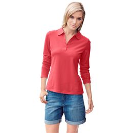 Heine Witt Damen Langarm-Poloshirt in Pikee-Qualit&auml;t, koralle, Gr&ouml;&szlig;e 46