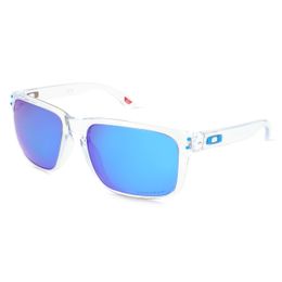 Oakley OO9417 HOLBROOK XL | Herren-Sonnenbrille | Fassung: Vollrand, Quadratisch, Kunststoff, Wei&szlig; Transparent | Glasfarbe: Blau Spiegel Blau