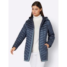 WITT Damen Steppjacke mit Details in Jeans-Optik, rauchblau, Gr&ouml;&szlig;e 36
