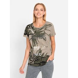 Heine Damen Kurzarmshirt, Gr&uuml;n, Gr. 40, T-Shirts, Material: Baumwolle