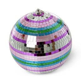 Rice Disco Kugel mit Funky Streifen &ndash; Gro&szlig; & Farbenfroh &Oslash; 25 cm, mehrfarbig skandinavische Deko Online Shop
