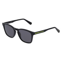 Calvin Klein CKJ22642S | Herren-Sonnenbrille | Fassung: Vollrand, Quadratisch, Kunststoff, Schwarz Gl&auml;nzend | Glasfarbe: Grau
