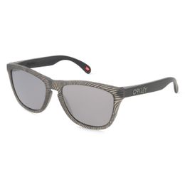 Oakley OO9013 FROGSKINS | Herren-Sonnenbrille | Fassung: Vollrand, Quadratisch, Kunststoff, Grau Matt | Glasfarbe: Grau Verlaufend
