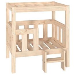 vidaXL erh&ouml;htes Hundebett aus Kiefernholz naturfarben 43 cm, 70 cm, 43 cm